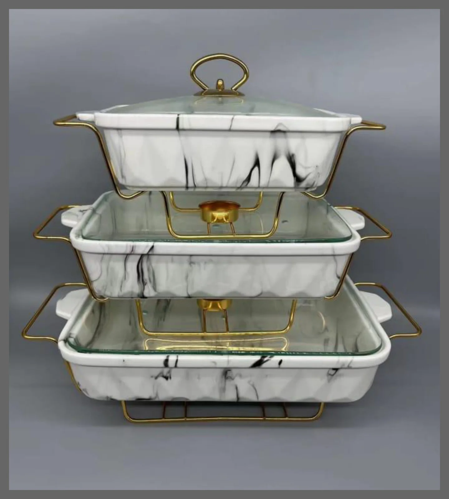3Pcs Ceramic Chafing Dishes - Patamore.co.ke