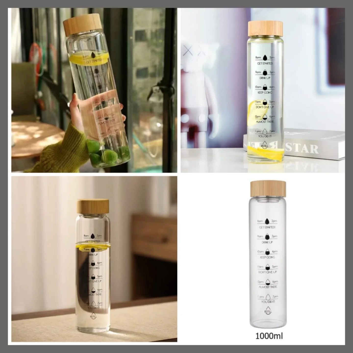 Patamore.co.ke1L Motivational time marker borosilicate bottle