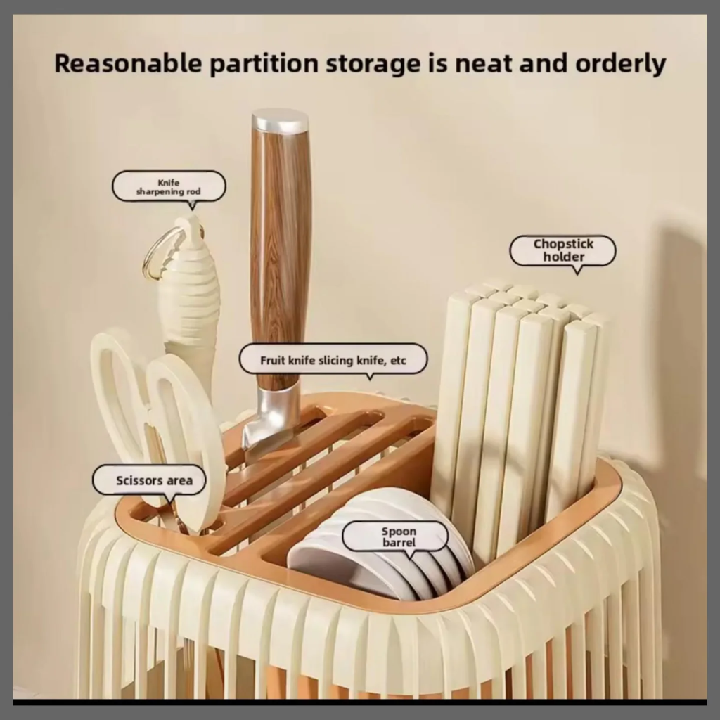 Multi-Functional Rotating Knife & Utensil Rack - Patamore.co.ke