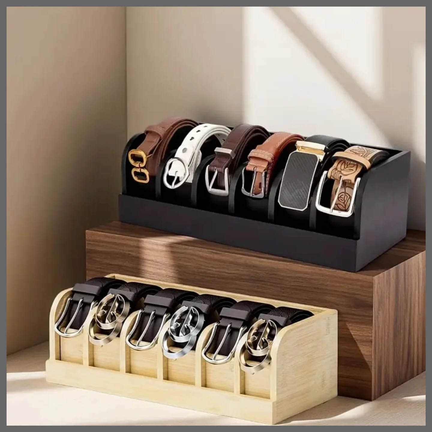 Premium bamboo belt organizer - Patamore.co.ke