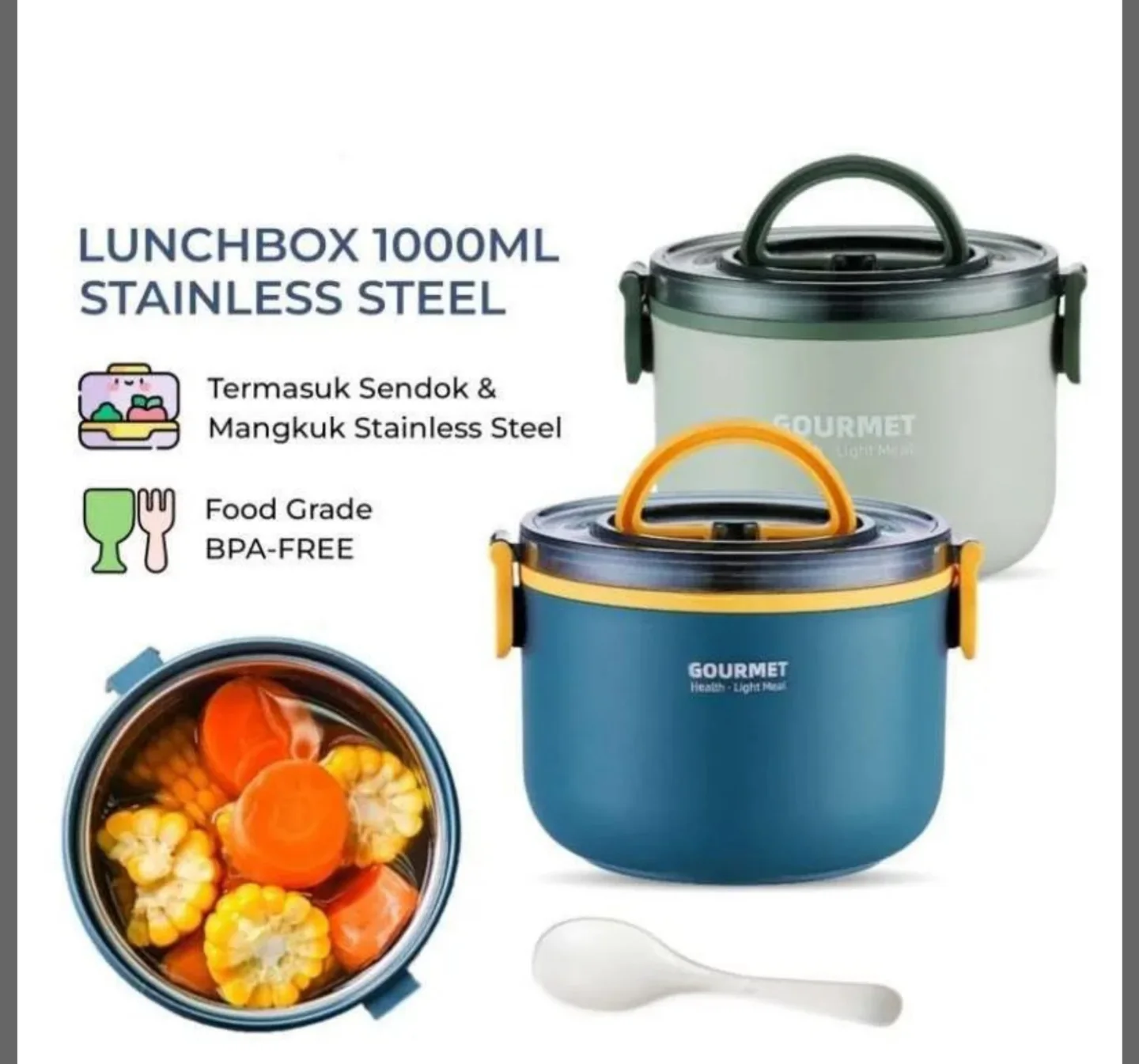 Stainless Steel Round Lunch Box - Patamore.co.ke