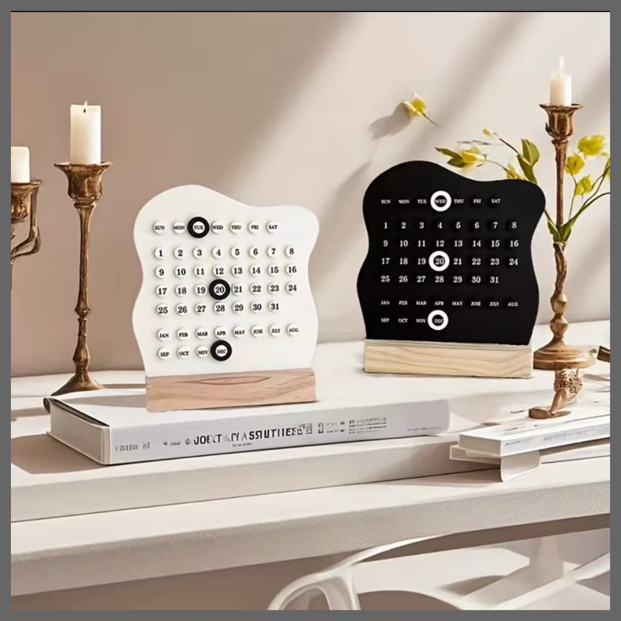 Wooden Perpetual Desktop Calendar - Patamore.co.ke
