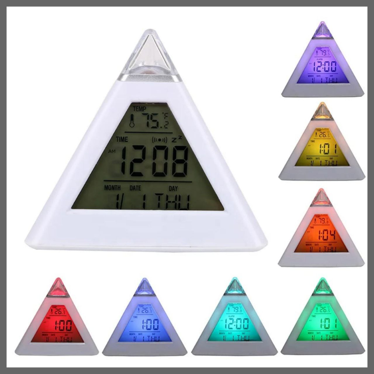 Pyramid Smart Color Changing LED Alarm Clock - Patamore.co.ke