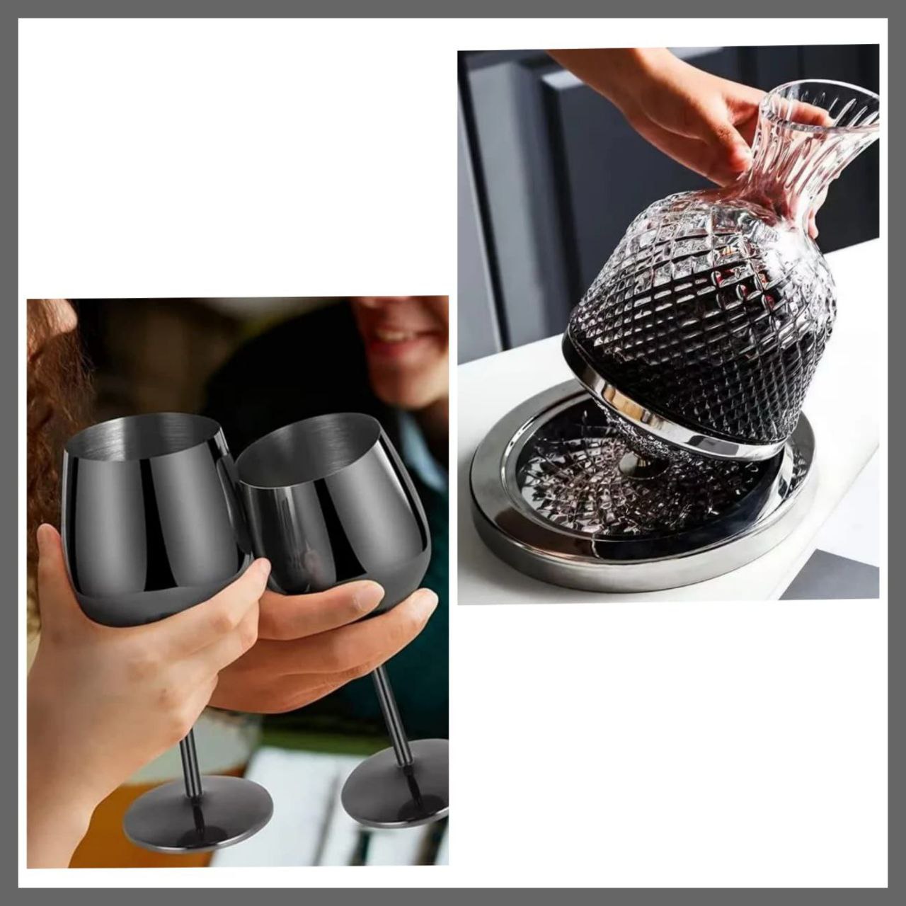 1.5L 360° Rotating Wine Decanter Set with 2 Wine Glasses - Patamore.co.ke